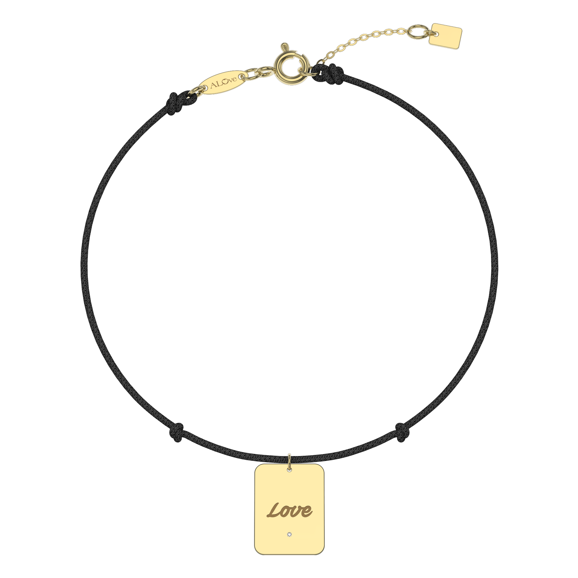 Diamantový náramek se šňůrkou Stamp Love | Halada