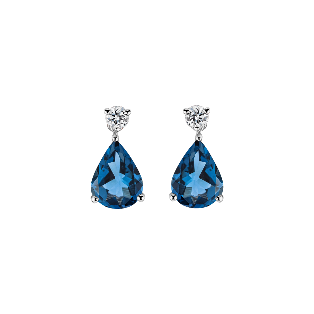 Náušnice s diamanty a topazem Galatea | Halada